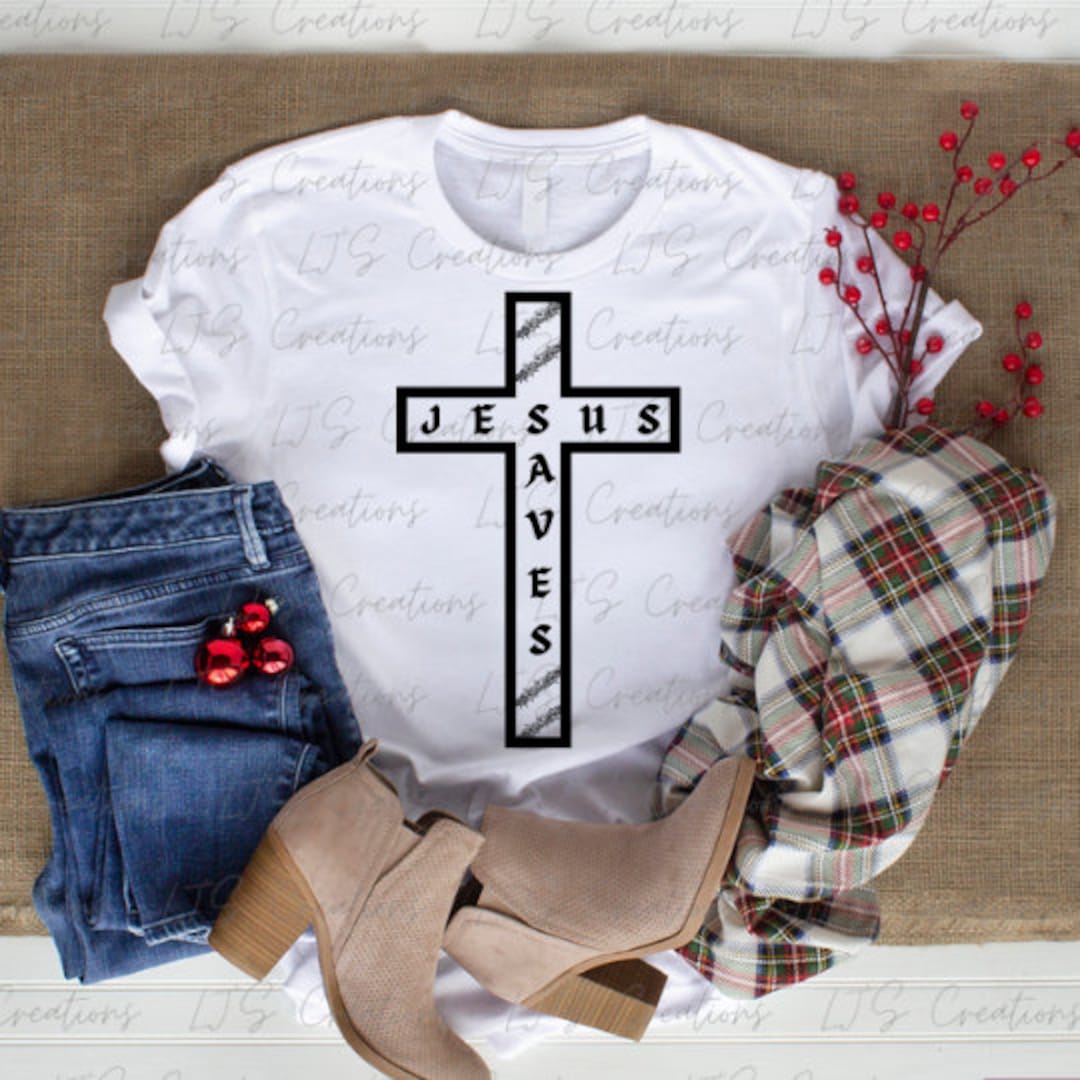 Jesus Saves Cross, Throwback, Crown, SVG PNG Digital Files, Christ ...