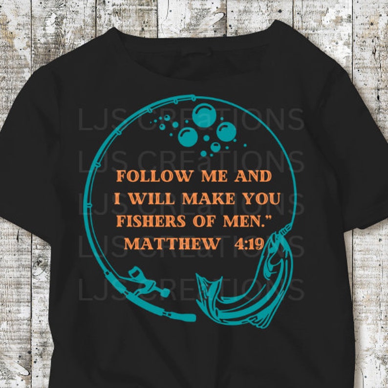 Fishers of Men, Follow Me, Matthew, Fish, Scripture SVG and PNG Digital ...