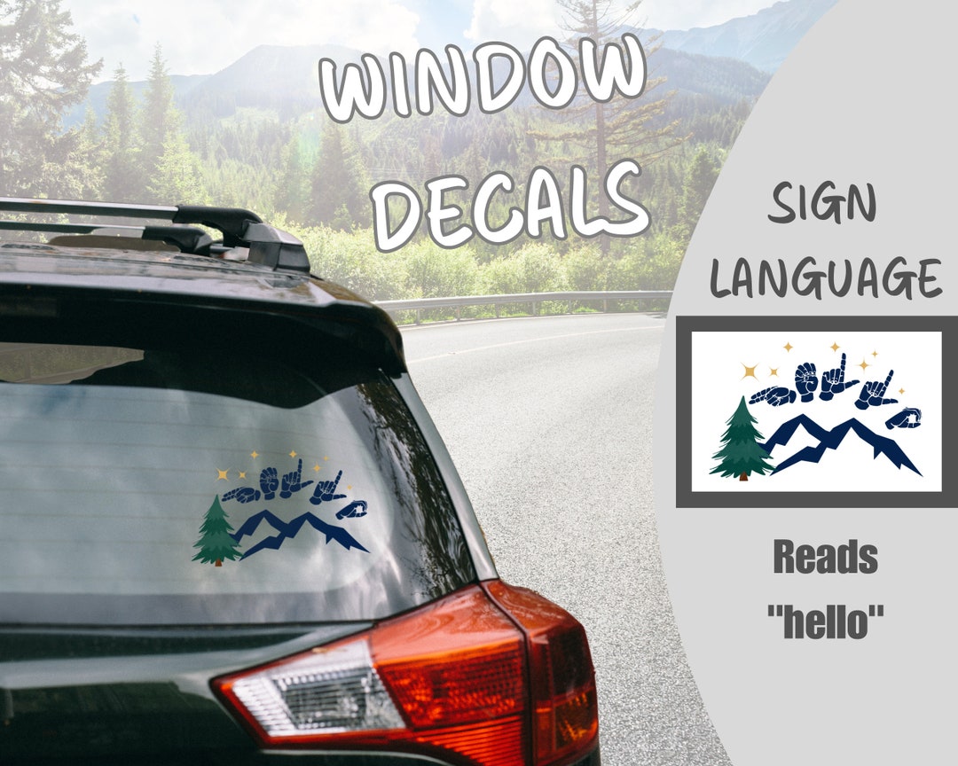 Sign Language hello Window Decals - Etsy