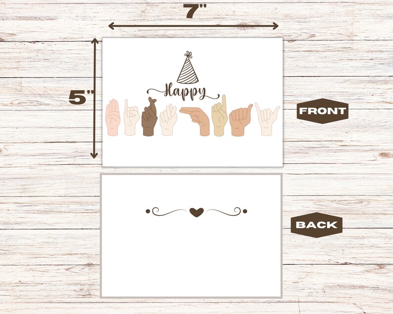 Printable Birthday Card ASL Sign Language Fingerspelling - Etsy