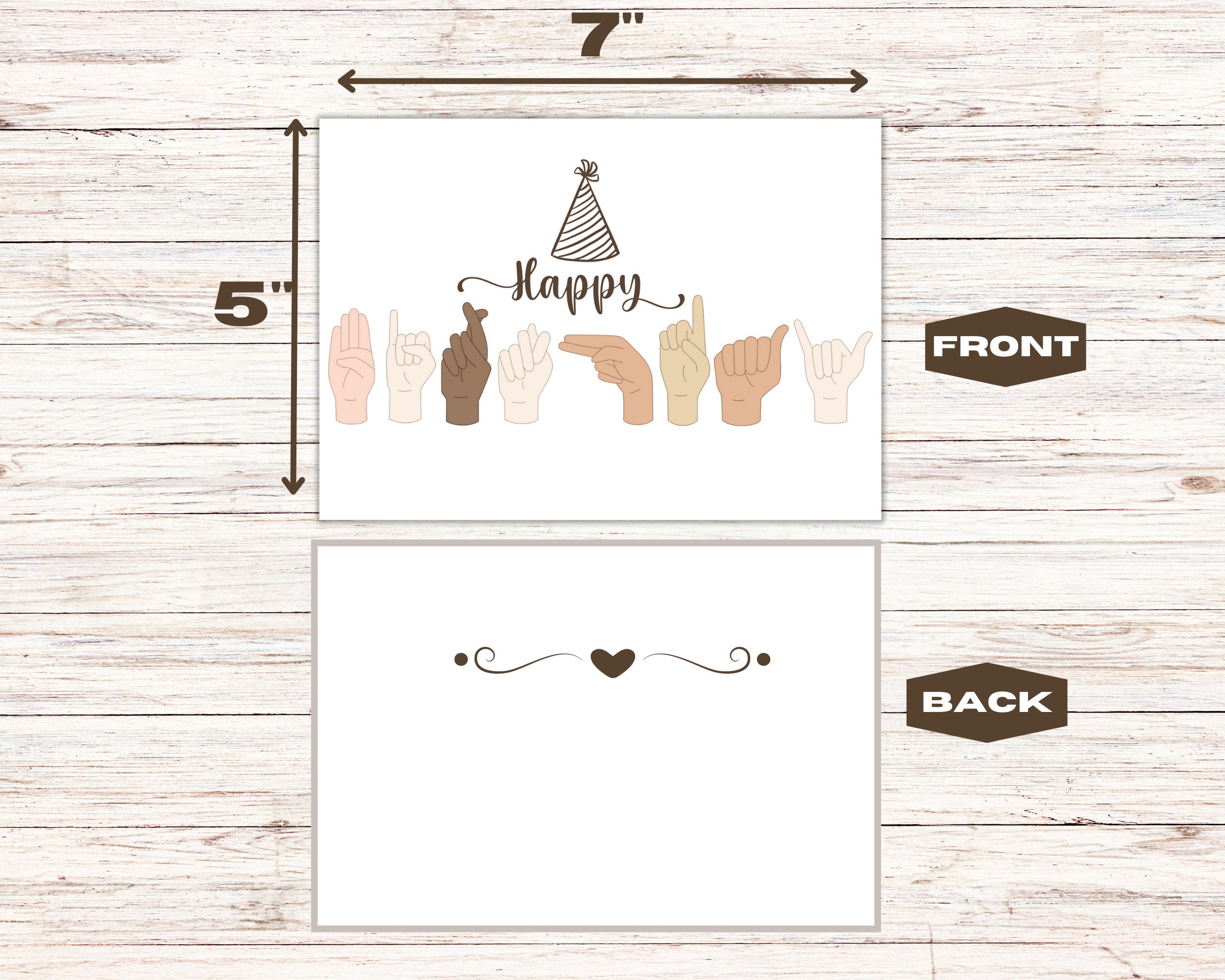 Printable Birthday Card ASL Sign Language Fingerspelling - Etsy