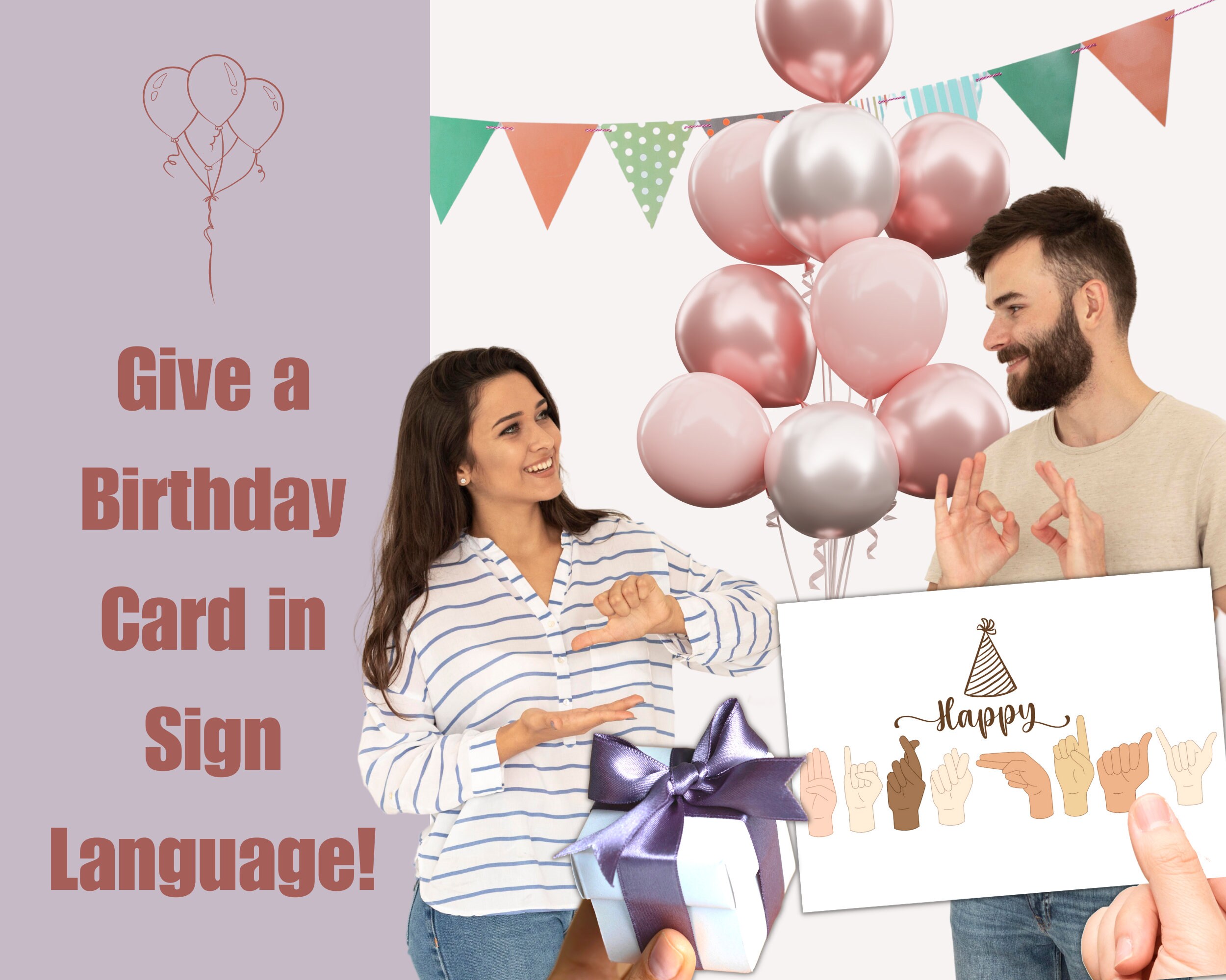 Printable Birthday Card ASL Sign Language Fingerspelling - Etsy