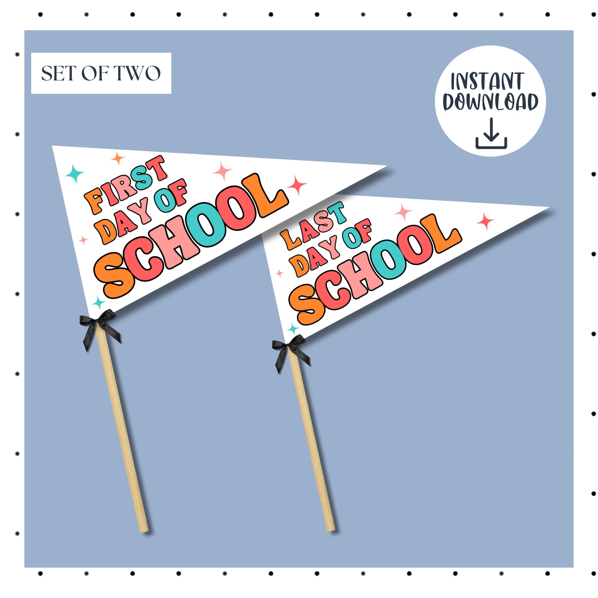 Printable First Day of School Flags Back to School First Day - Etsy
