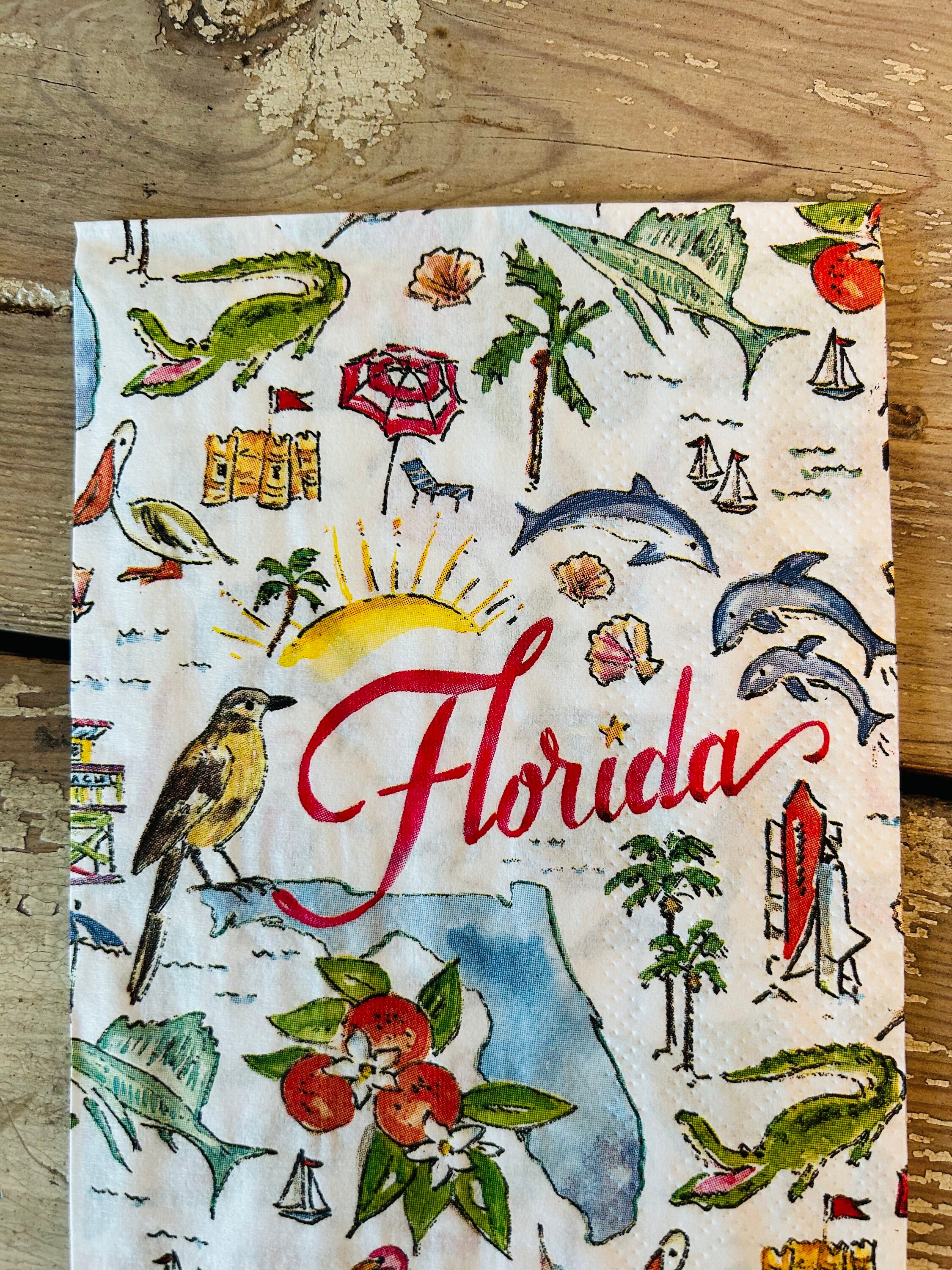 3 Florida Paper Napkins-decoupage Crafts - Etsy