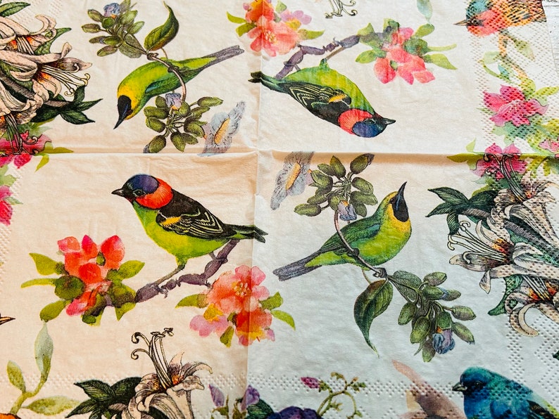 4 Bird Song Paper Napkins-decoupage Crafts - Etsy