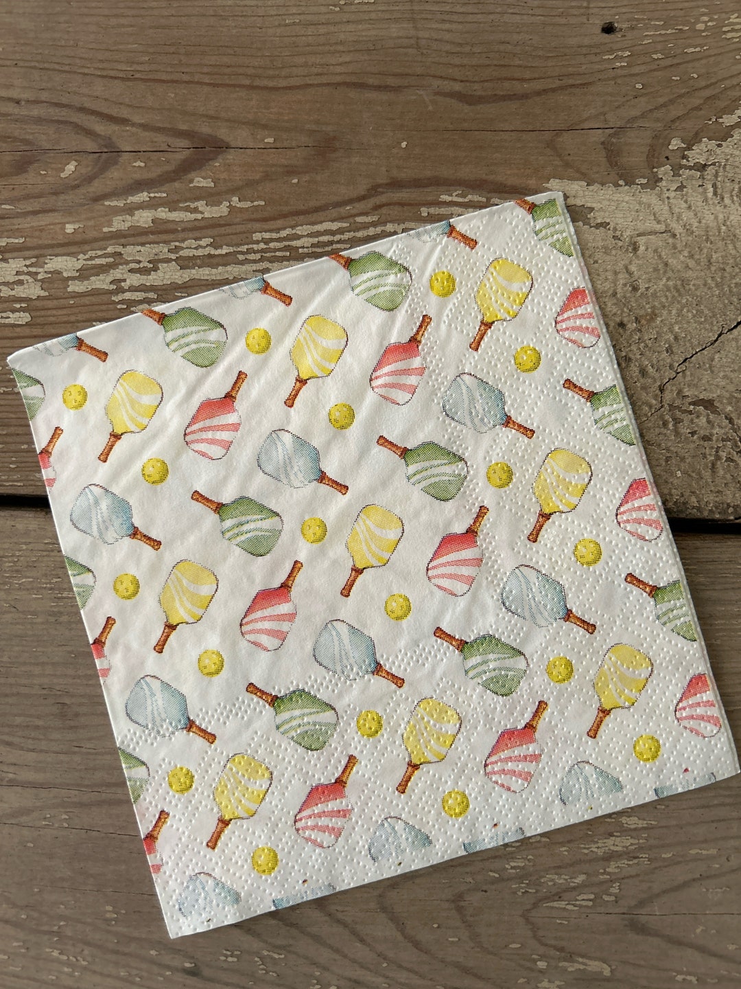 4 Pickle Ball Paddle Paper Napkins-decoupage Crafts - Etsy