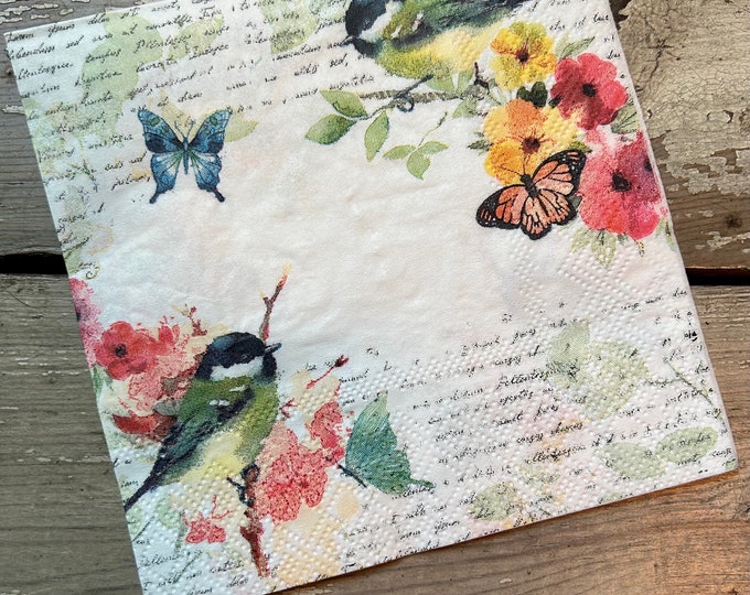 4 in the Garden Paper Napkins-decoupage Crafts - Etsy