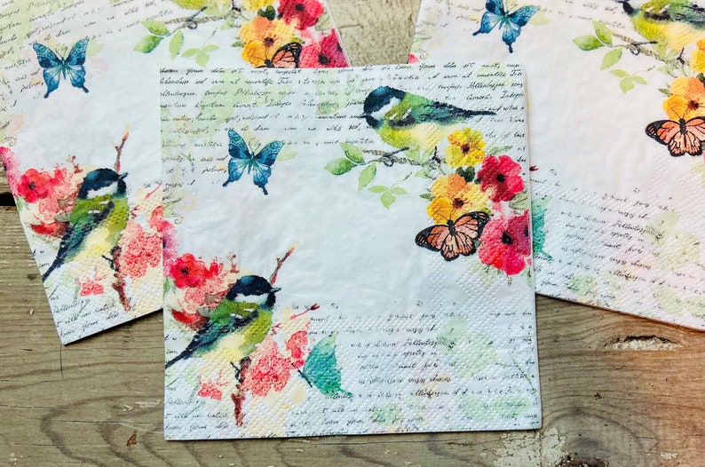 4 in the Garden Paper Napkins-decoupage Crafts - Etsy