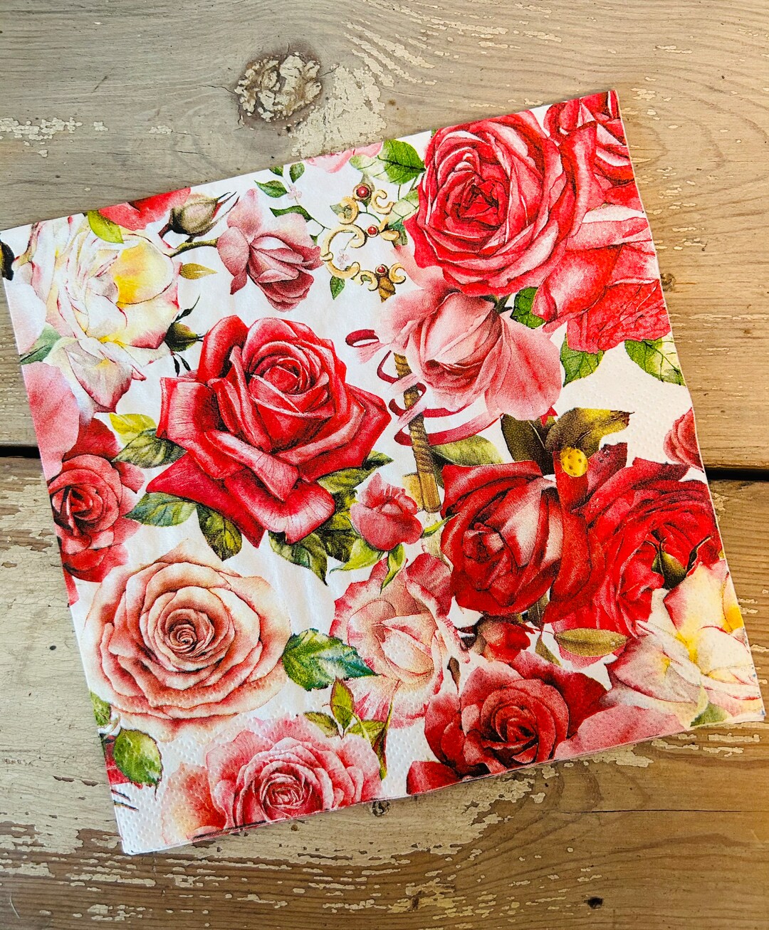 3 Royal Roses Paper Napkins-decoupage Crafts - Etsy
