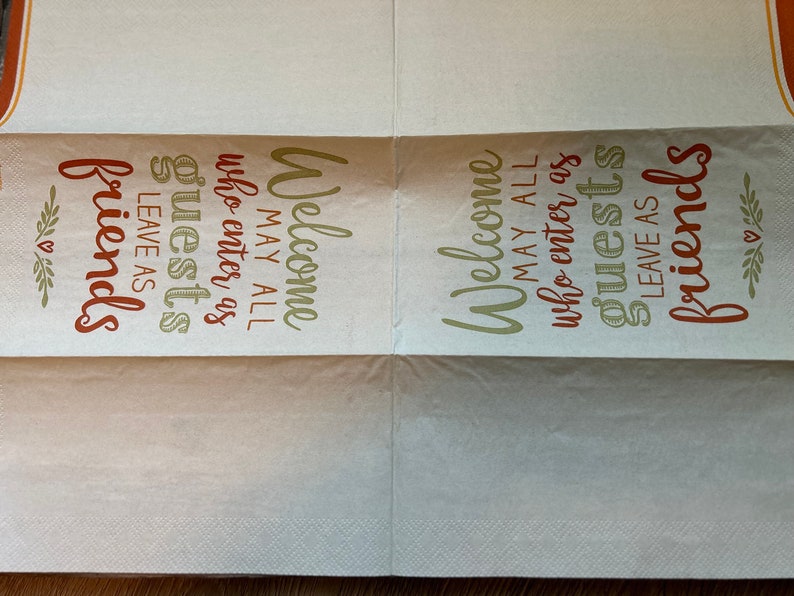 3 Welcome Paper Napkins-decoupage Crafts - Etsy