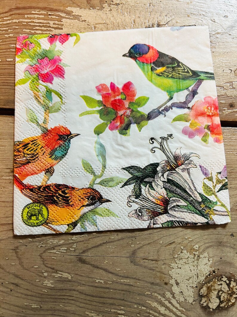 4 Bird Song Paper Napkins-decoupage Crafts - Etsy