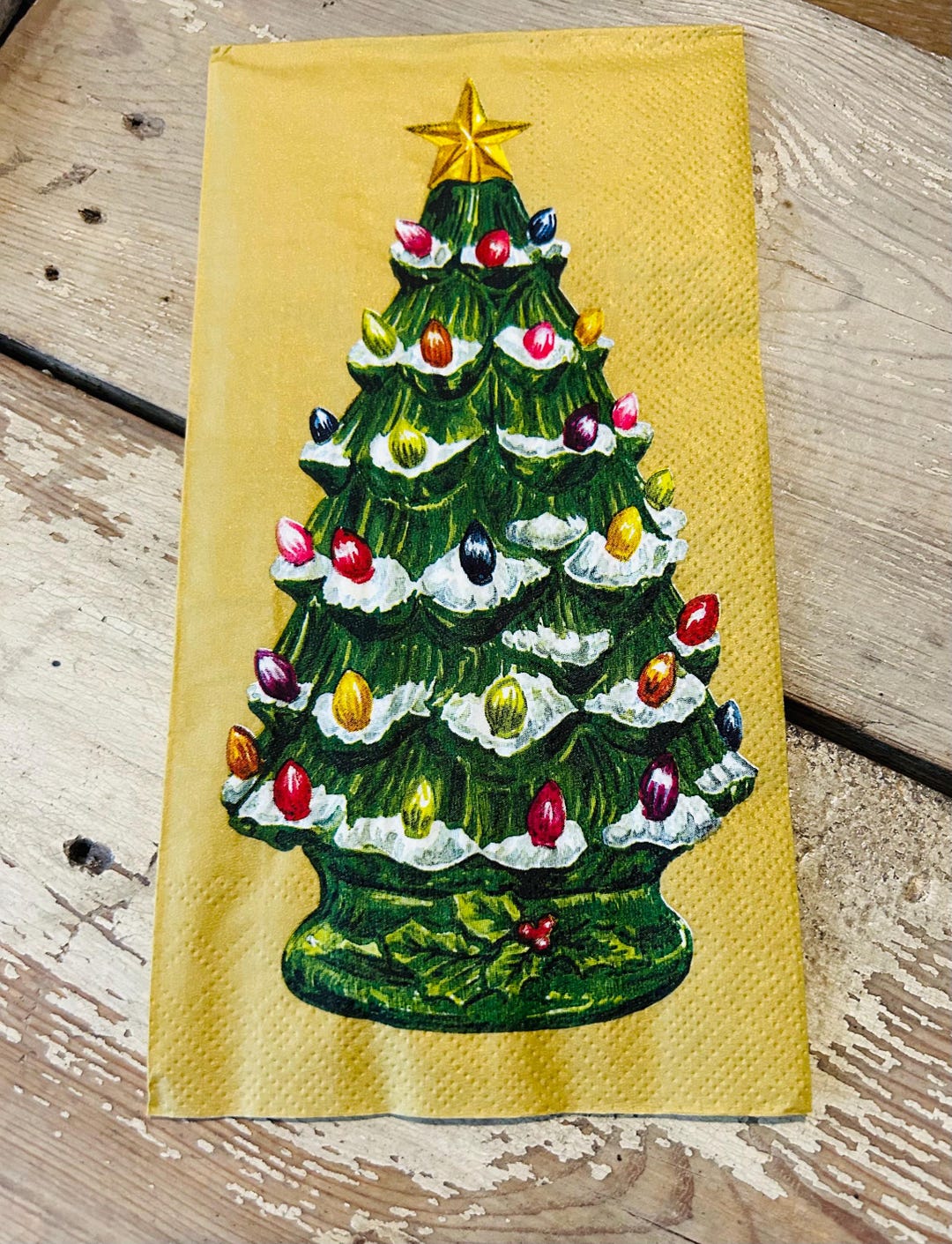 3 Vintage Christmas Tree Paper Napkins-decoupage Holiday Crafts - Etsy