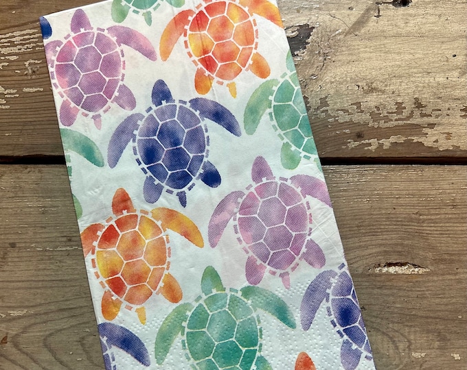 3 Turtle Paper Napkins-decoupage Crafts - Etsy
