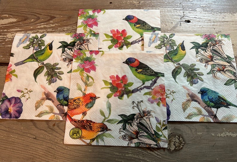 4 Bird Song Paper Napkins-decoupage Crafts - Etsy