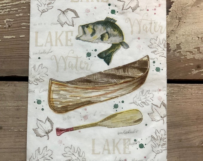 3 Lake Day Fishing Paper Napkins-decoupage Crafts - Etsy