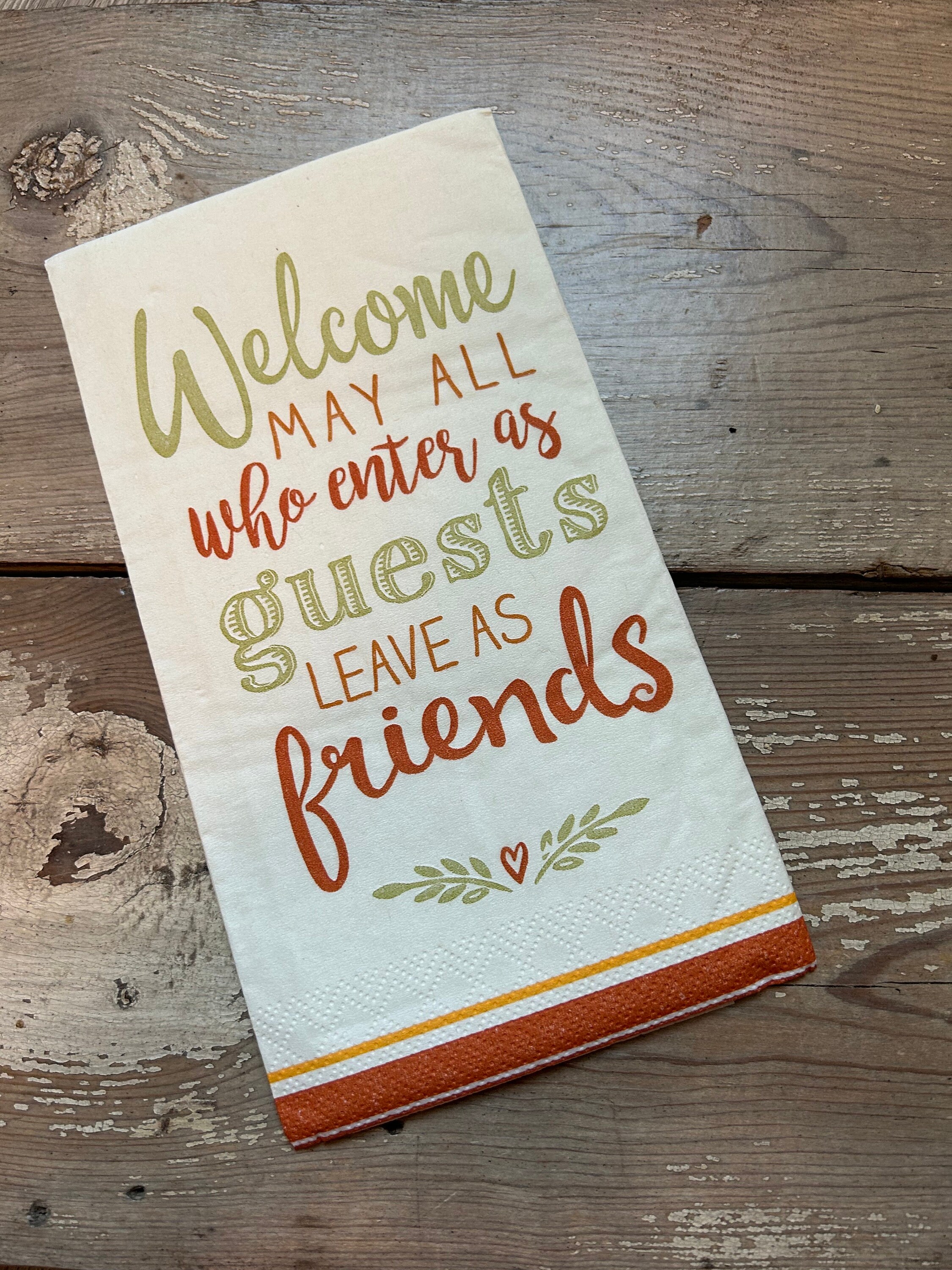 3 Welcome Paper Napkins-decoupage Crafts - Etsy