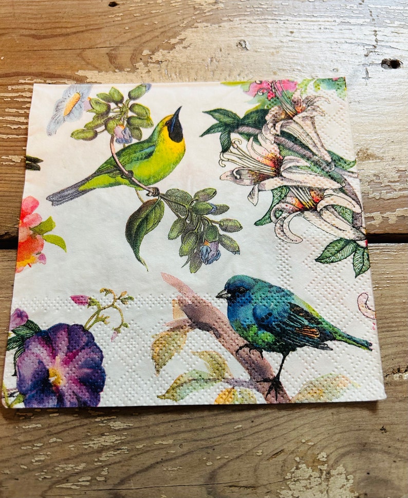 4 Bird Song Paper Napkins-decoupage Crafts - Etsy