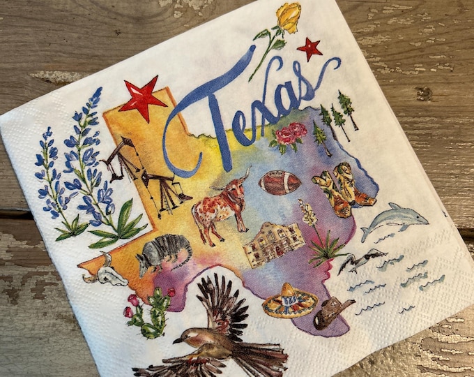 3 Texas Paper Napkins-decoupage Crafts - Etsy