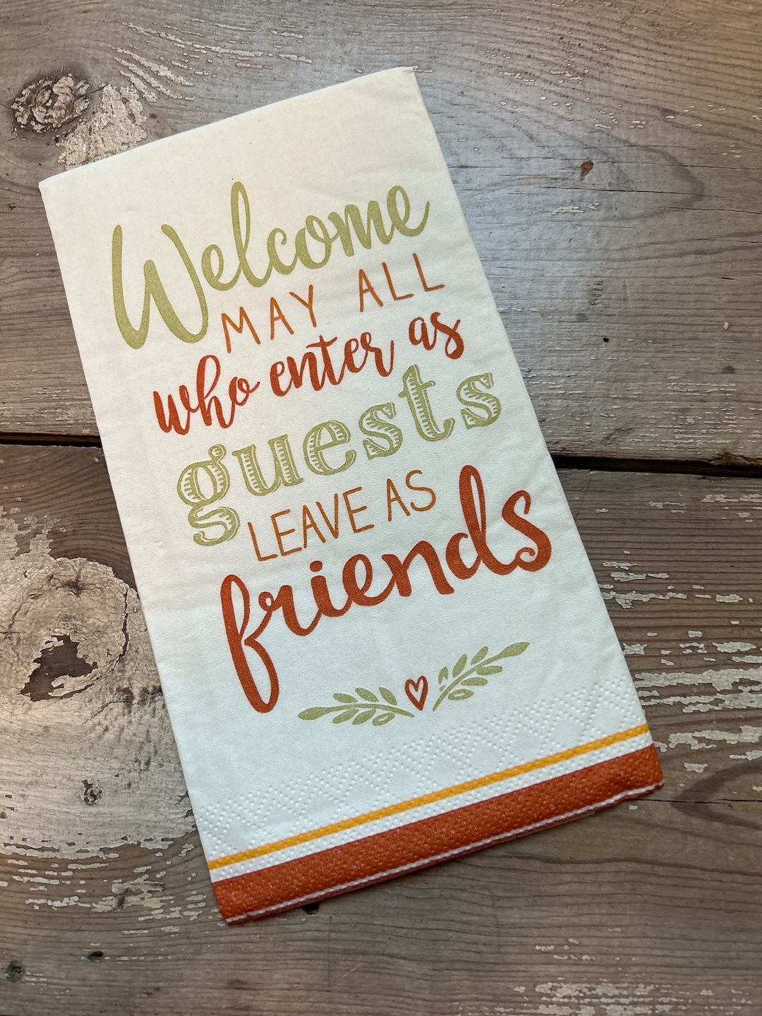 3 Welcome Paper Napkins-decoupage Crafts - Etsy