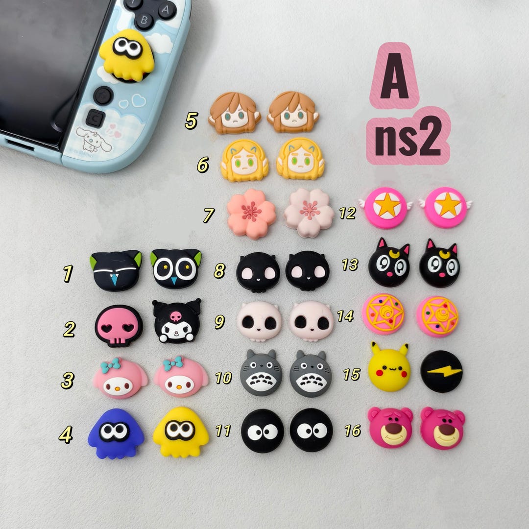 Switch 2 Thumb Grips 2025, Cute & Cool Joystick Covers for Nintendo ...