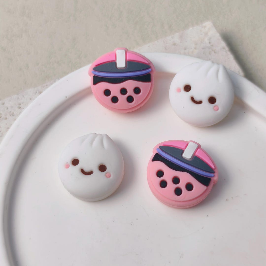 4pcs Cute Bubble Tea & Bun Thumb Grip Caps for Switch/switch Lite ...