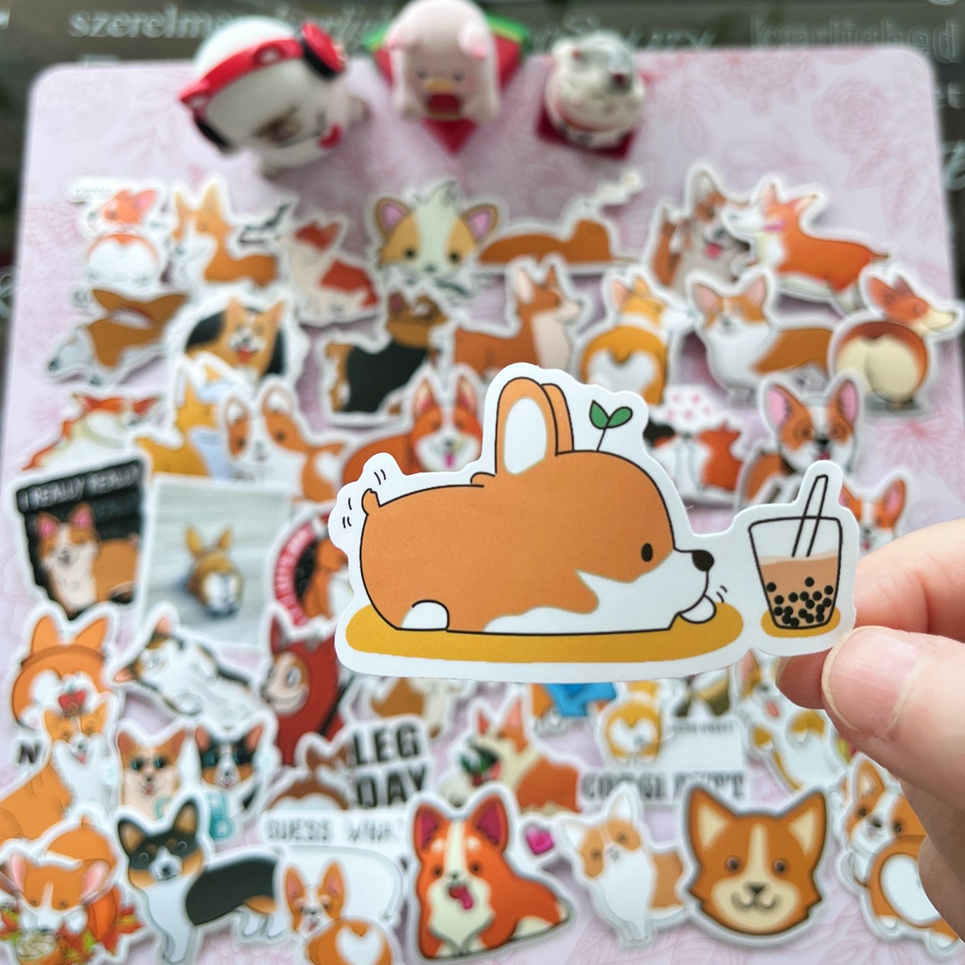 50pcs Corgi Stickers, Corgi Lover Sticker Packs, Dog Person Stickers ...