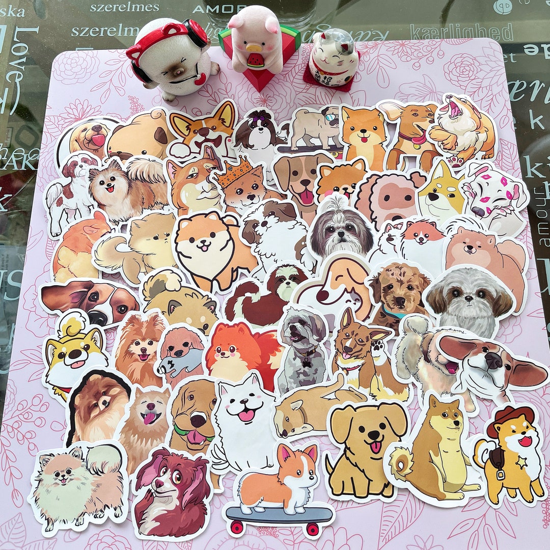 50pcs Cute Dog Sticker Grab Bag, Dog Lover Sticker Packs, Dog Person ...
