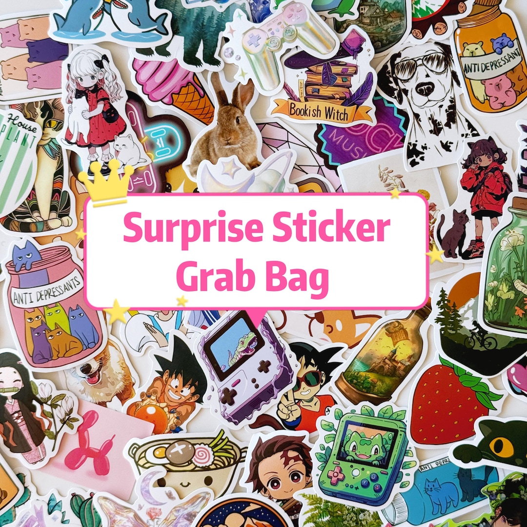 Surprise Sticker Grab Bag, 2025 New Collection 50pcs/100pcs Cute ...