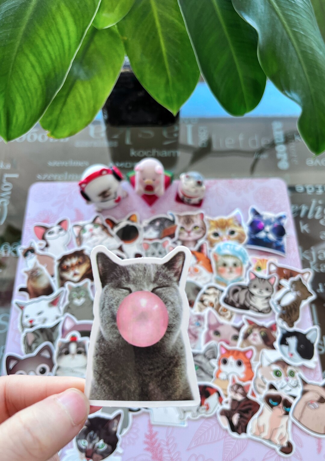 50pcs Cute Cats Sticker Grab Bag, Funny Cartoon Cats Sticker Packs ...