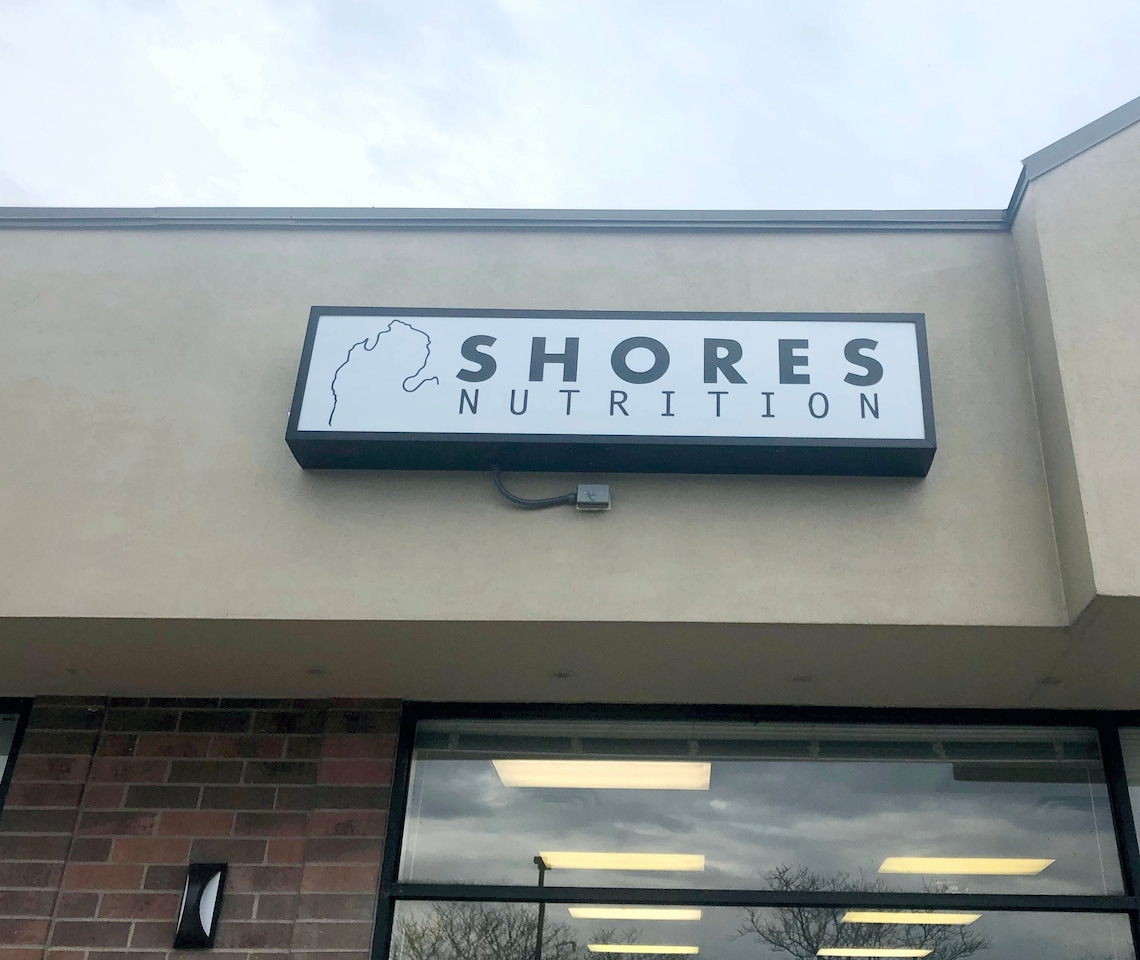 3' X 8' Custom Outdoor Lighted Box Sign LED Illuminated Store Front ...