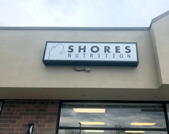 4' X 5' Large Outdoor Lighted Box Sign LED Illuminated Store Front ...