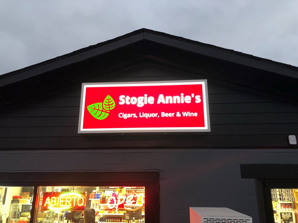4' X 4' Custom Outdoor Lighted Box Sign | LED Backlit Metal Store Front ...
