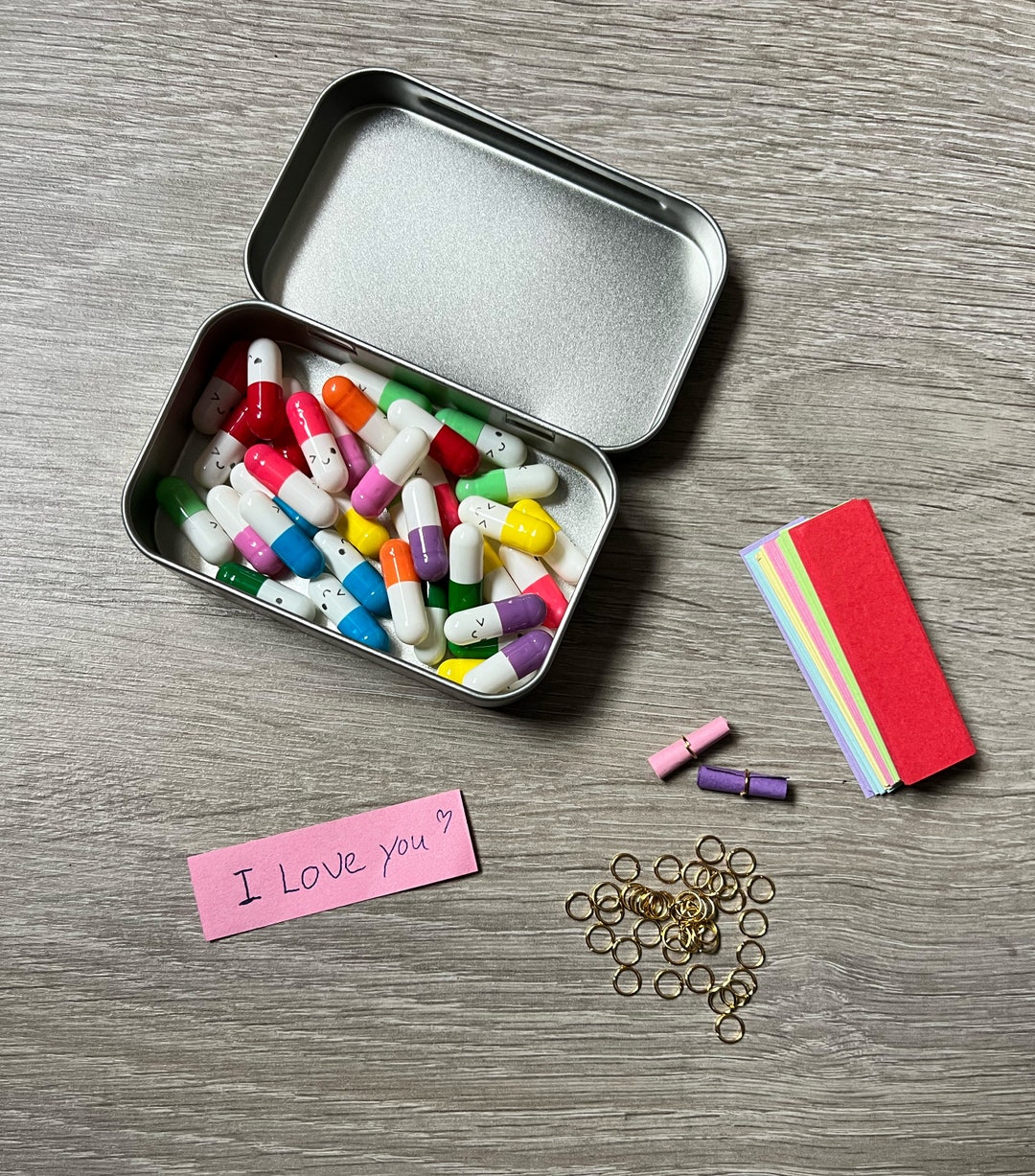 Message in a Jar, Tin Jar, Pill Capsules + Paper to Write On, Love ...