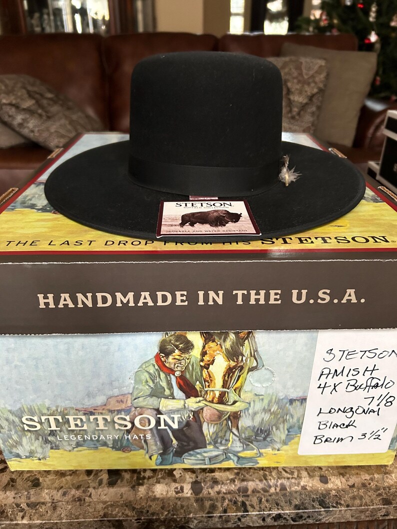 Stetson "amish" 4X Black Buffalo Wool 7 1/8 "wyatt Earp" Style! - Etsy