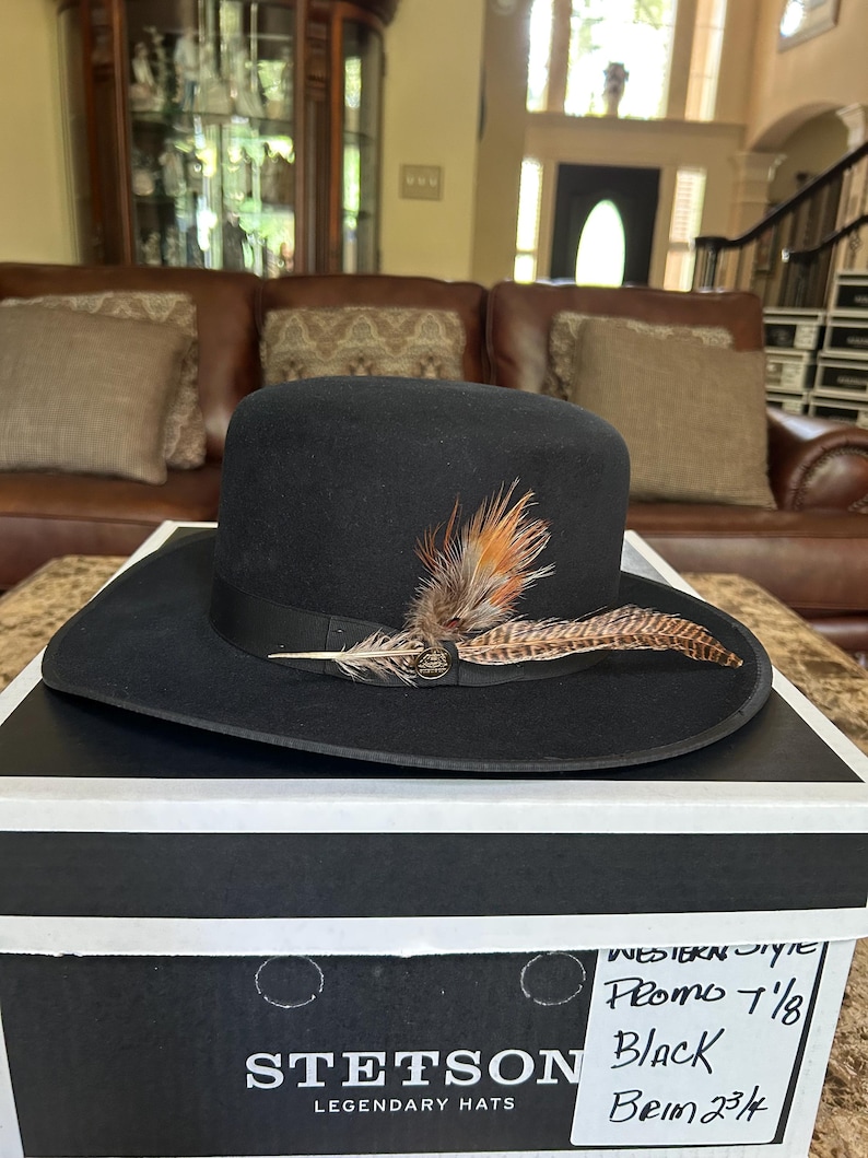 Stetson Western Style Promo Black 7 1/8 Unique Western Style! - Etsy