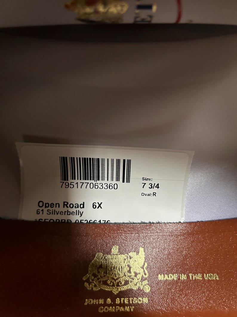 Stetson Open Road 6X Silverbelly 7 3/4 Western Look! - Etsy