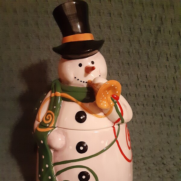 Snowman Cookie Jar - Etsy
