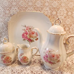 Winrose Collection Teapot-serving Tray Cream and Sugar Bowl With Cover ...