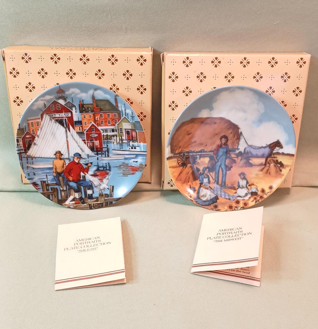 Avon 1985 American Portraits Plate Collection "the East" and " the ...