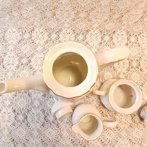 Winrose Collection Teapot-serving Tray Cream and Sugar Bowl With Cover ...