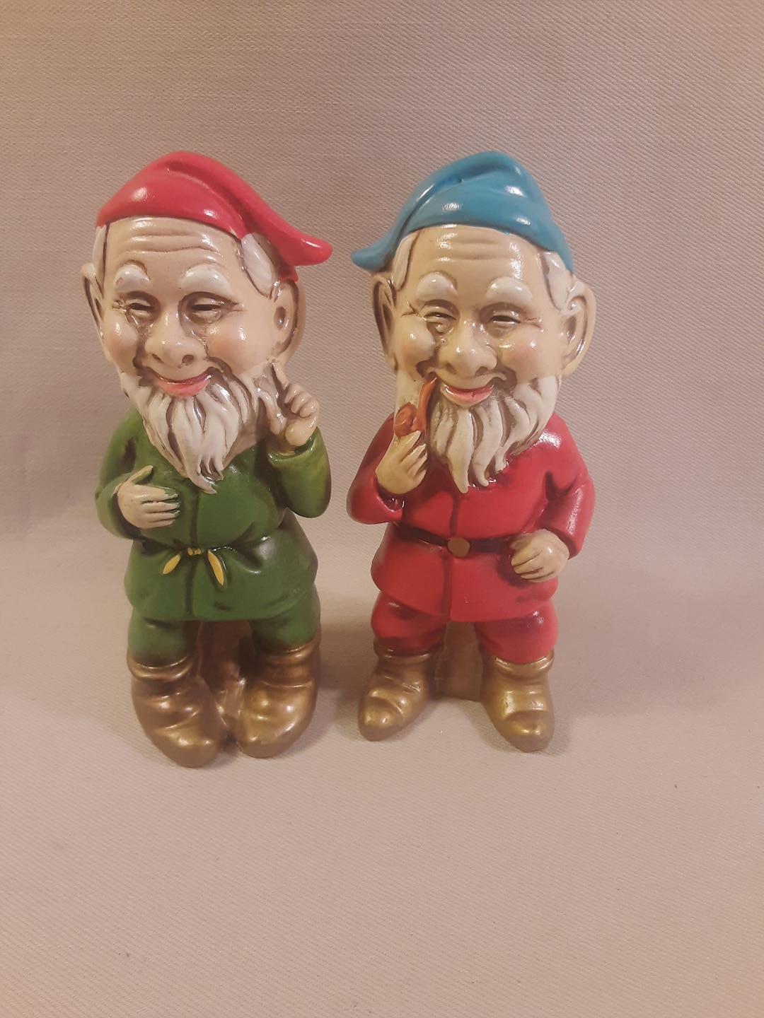 Set of Dwarf Elves Hand Painted Glazed Resin Japan - Etsy