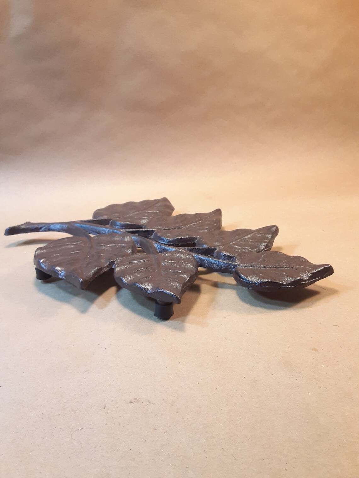 Cast Iron Dark Brown Leaf Trivet Wall Decor Solid Heavy - Etsy