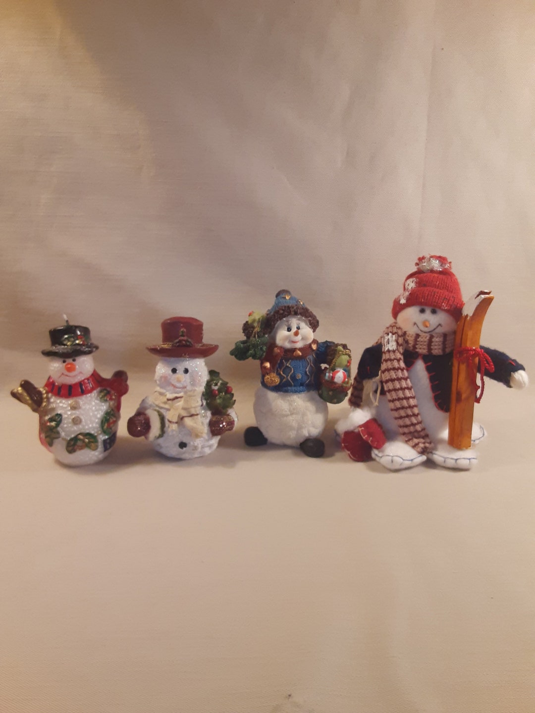 Lot of 4 Snowmen Each One Different - Etsy