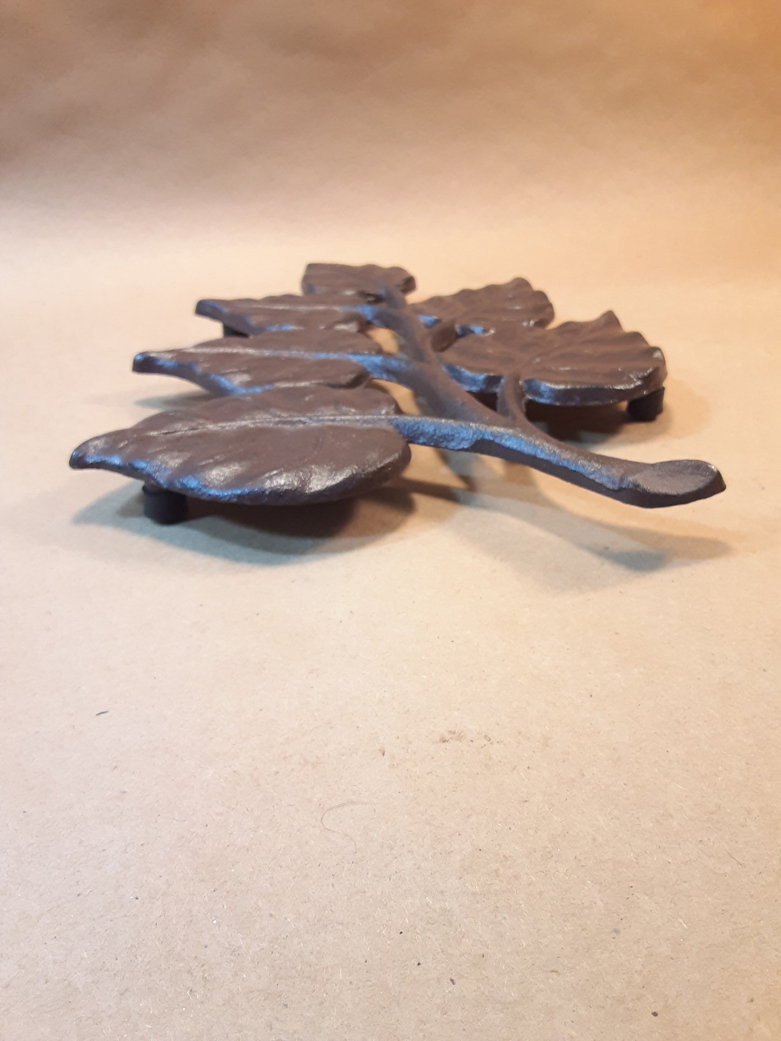 Cast Iron Dark Brown Leaf Trivet Wall Decor Solid Heavy - Etsy