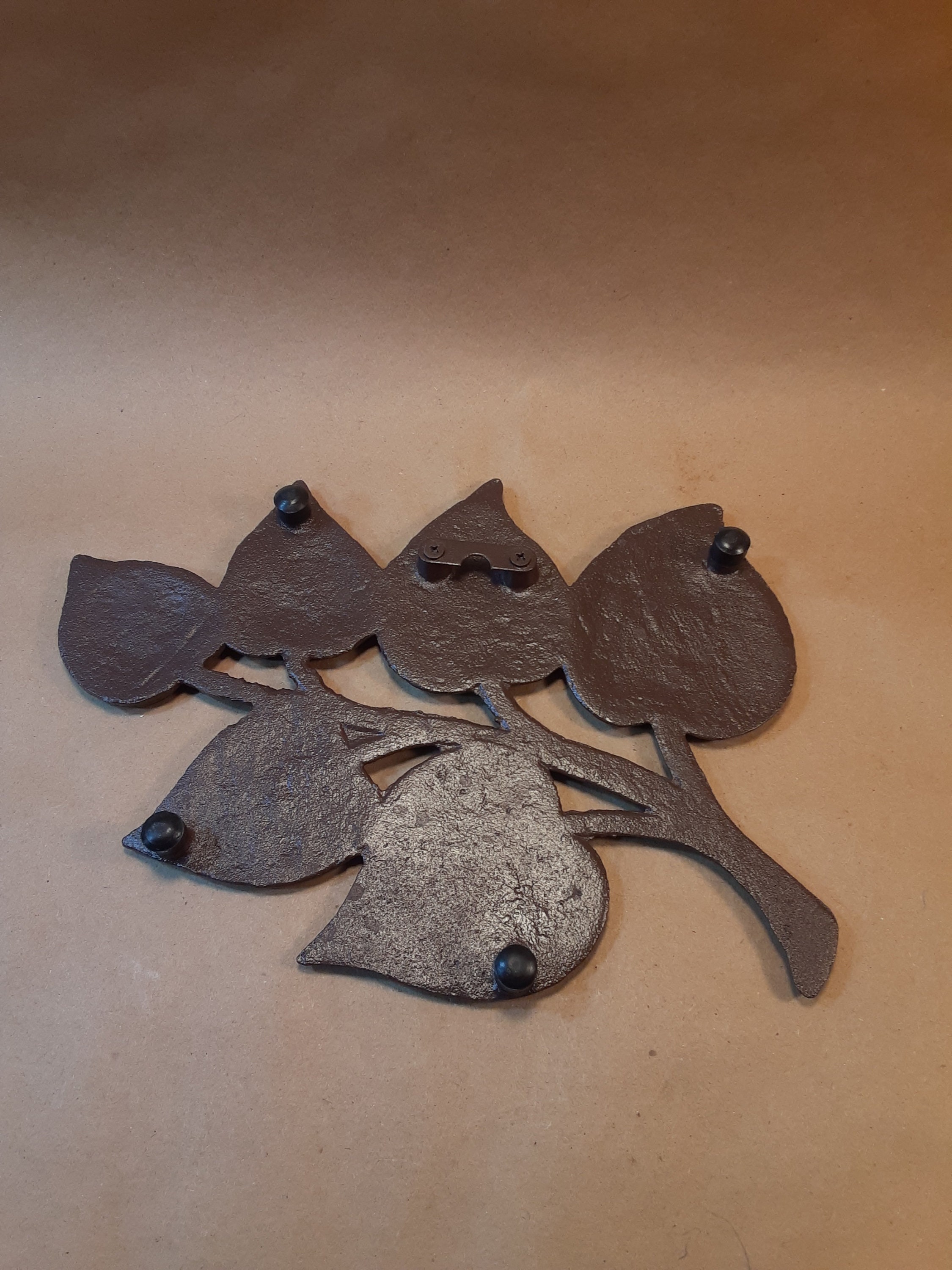 Cast Iron Dark Brown Leaf Trivet Wall Decor Solid Heavy - Etsy