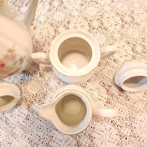 Winrose Collection Teapot-serving Tray Cream and Sugar Bowl With Cover ...