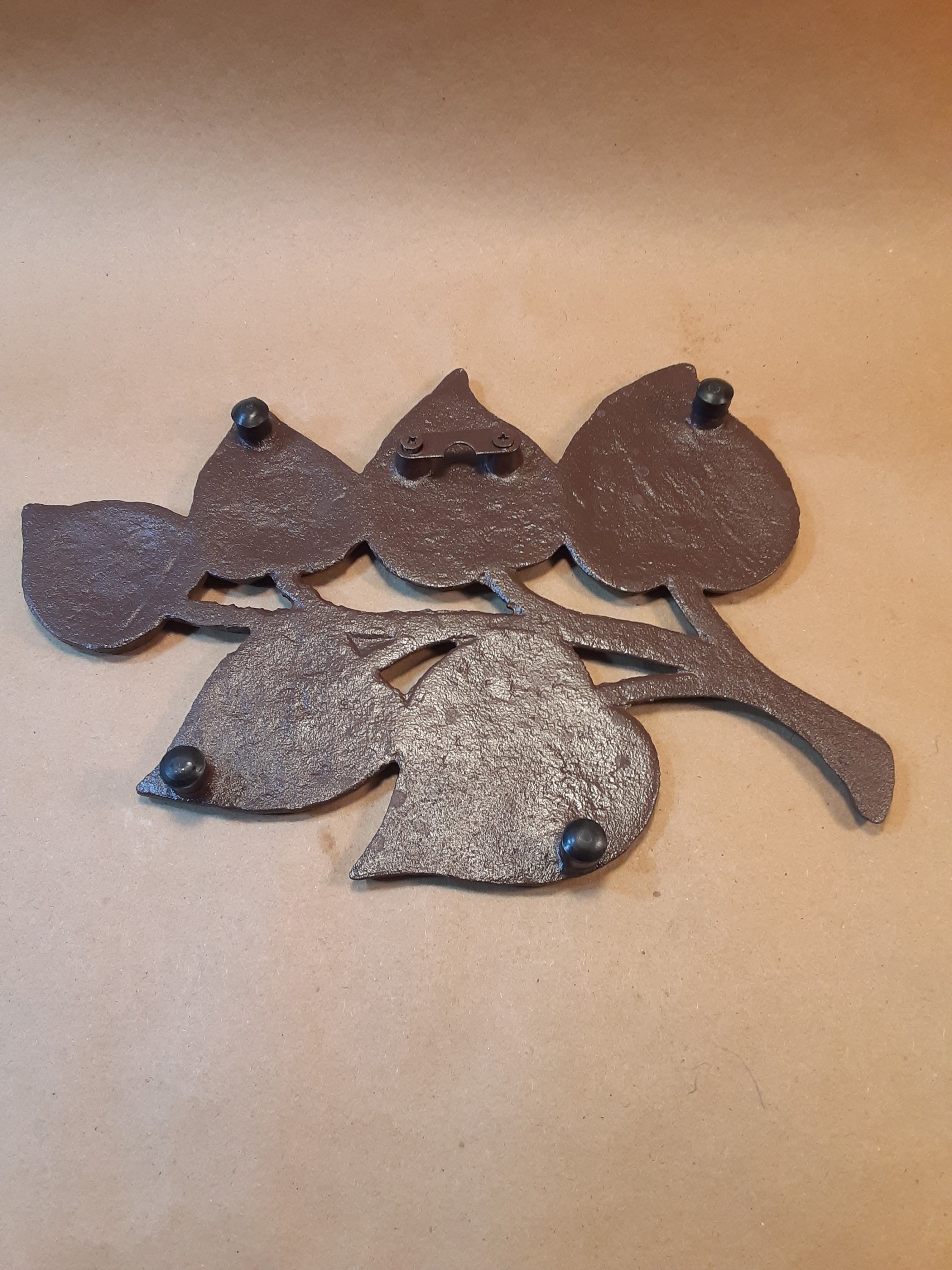 Cast Iron Dark Brown Leaf Trivet Wall Decor Solid Heavy - Etsy