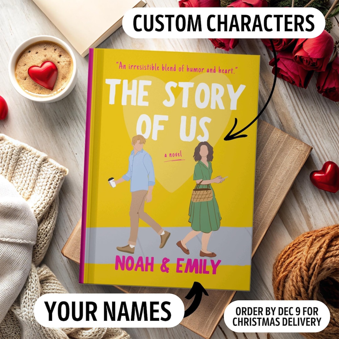 Personalized Romance Novel Journal | Custom Couple Illustration Gift ...