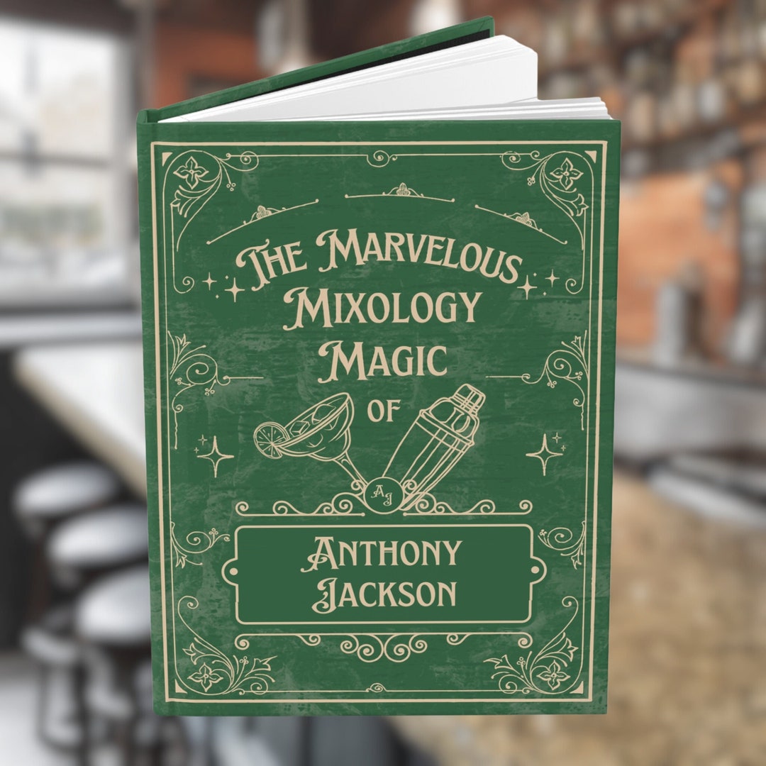 Bartender Journal Personalized Mixology Book Cocktail Drink Recipe Notebook Vintage Style Gift ...