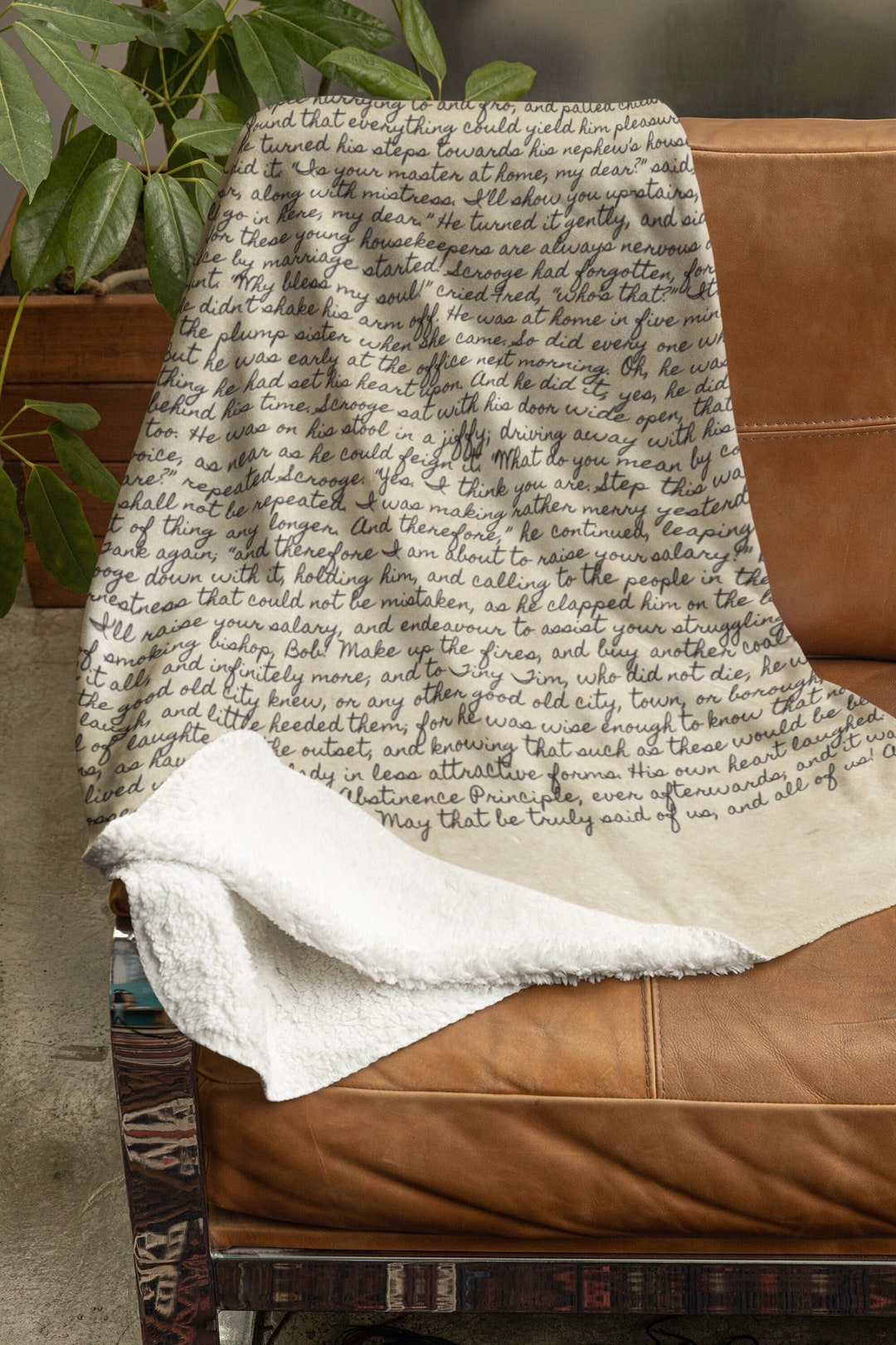 Book Page Blanket | 50" X 60" Sherpa Fleece | A Christmas Carol or ...
